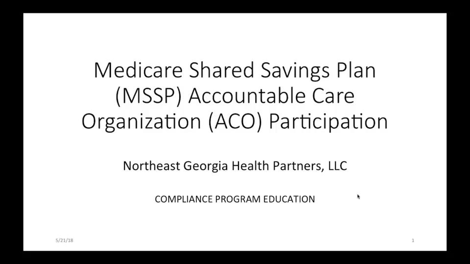 Medicare Shared Savings Plan Accountable Care Organization ...